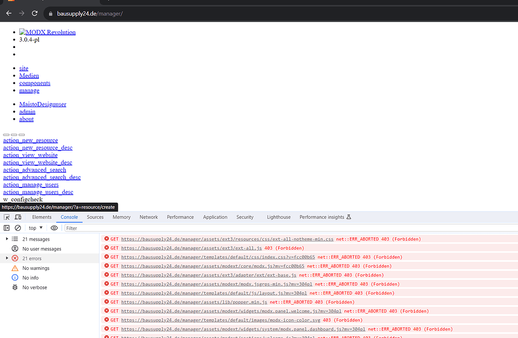 Got error after installing the Modx - MODX Community