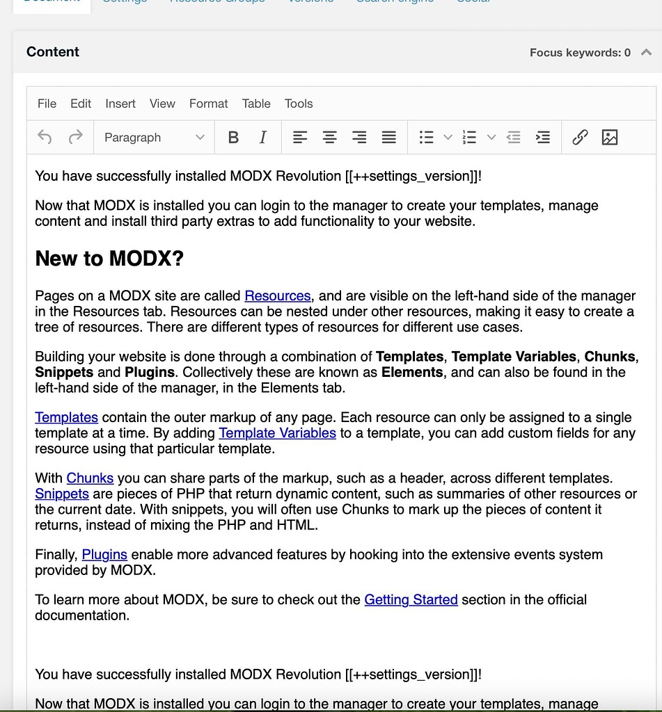 Control TinyMCE Editor size on screen - Extras - MODX Community