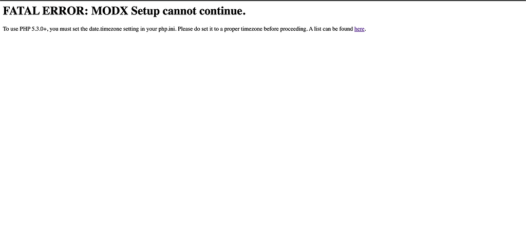 ERROR in Installation - Installation - MODX Community